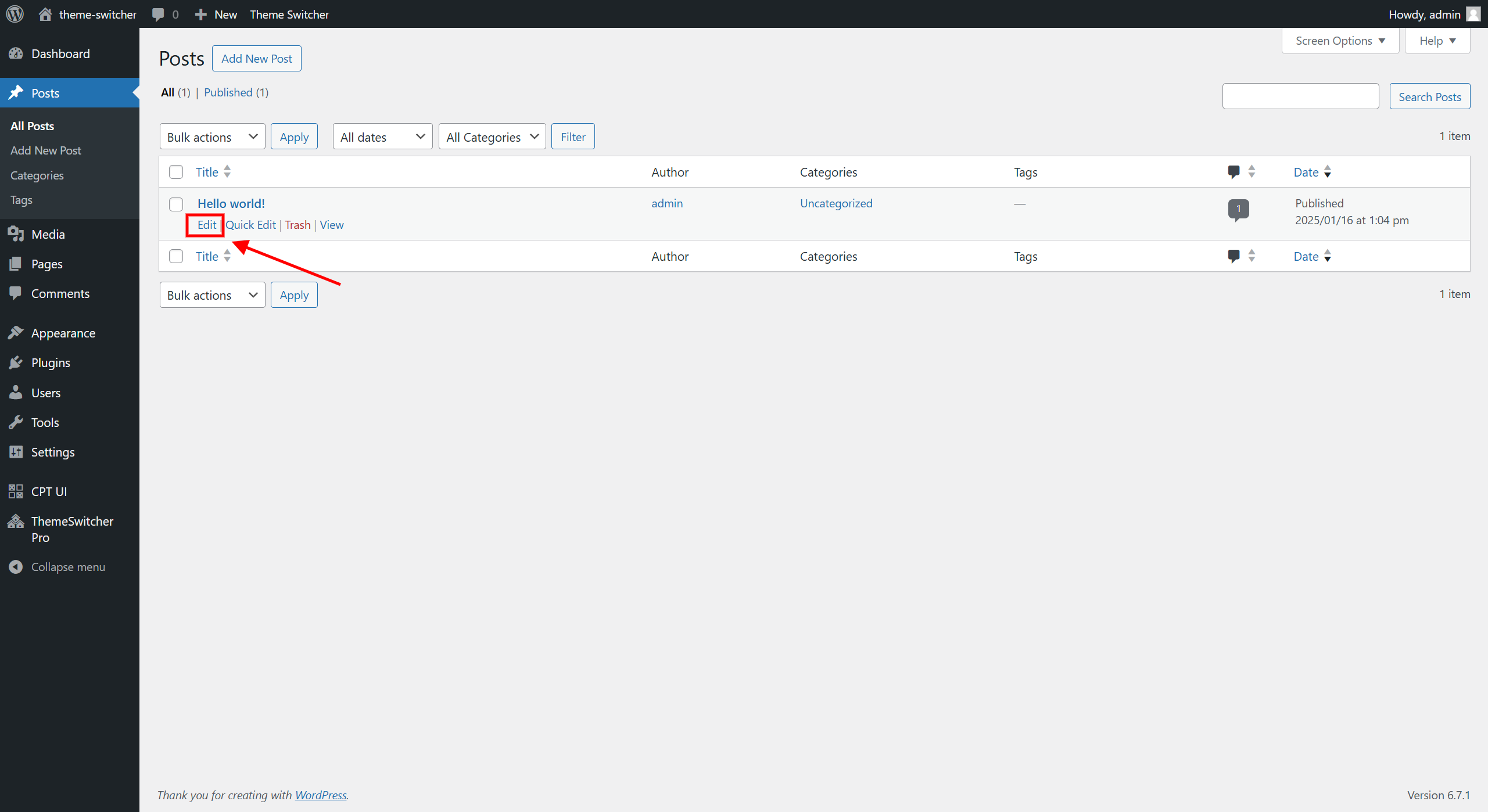 Enable and select a theme for specific post/page - ThemeSwitcher Pro